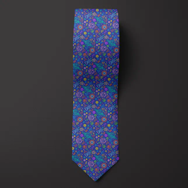 Blue Astronomy Stars and Planets Neck Tie | Zazzle