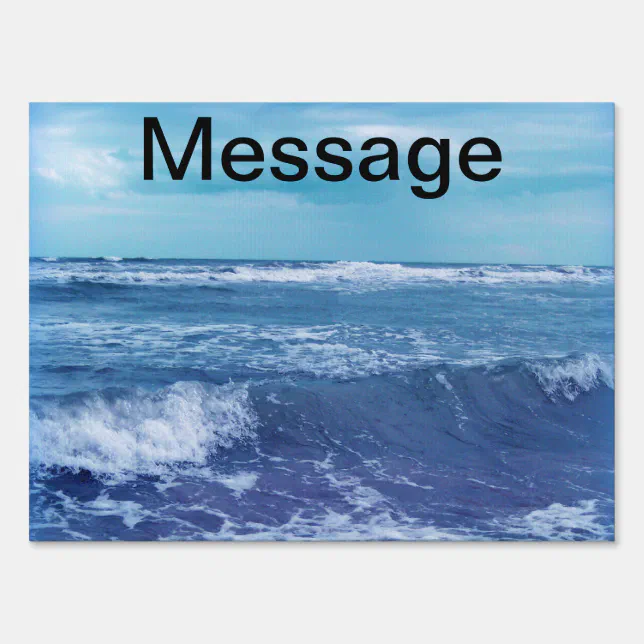 Blue Atlantic Ocean Waves Clouds Sky Photograph Yard Sign | Zazzle