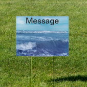 Blue Atlantic Ocean Waves Clouds Sky Photograph Yard Sign | Zazzle