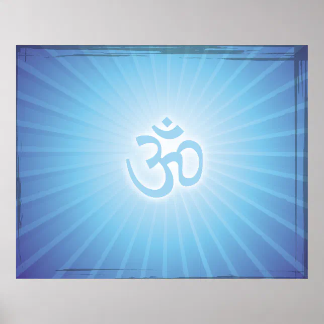 Blue Aum Energy Poster | Zazzle