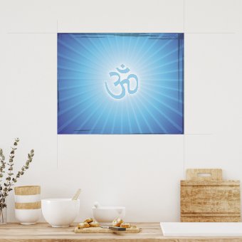 Blue Aum Energy Poster | Zazzle