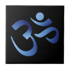 Aum Symbol Mantra Meditation Black and Gold Tile | Zazzle.com