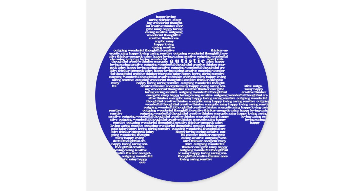 Blue Autism Puzzle Peice Classic Round Sticker | Zazzle