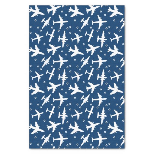 Blue Aviation Themed Aeroplane Pattern Tissue Paper | Zazzle