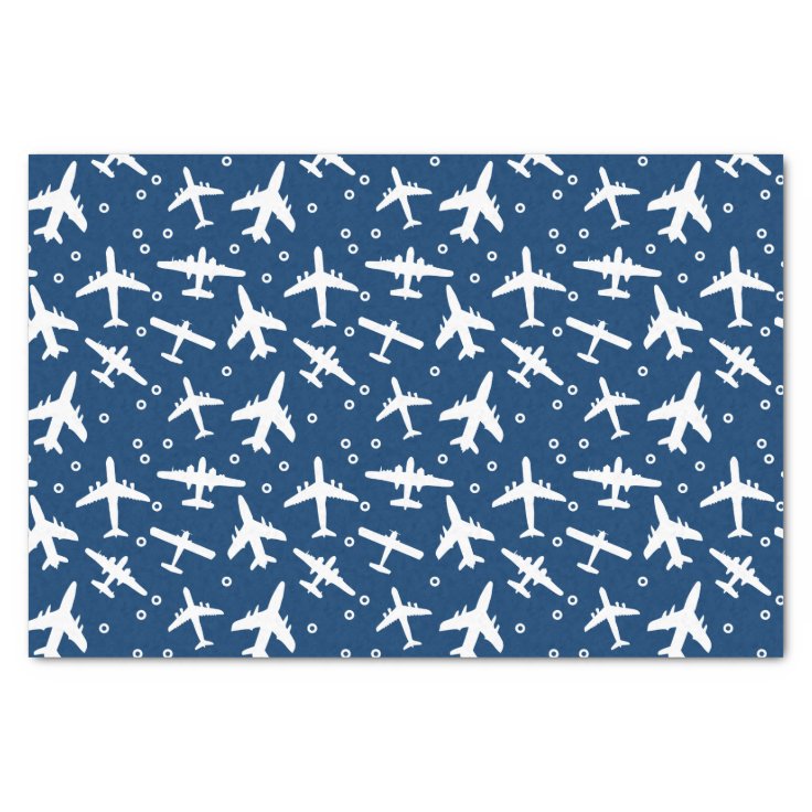Blue Aviation Themed Aeroplane Pattern Tissue Paper | Zazzle