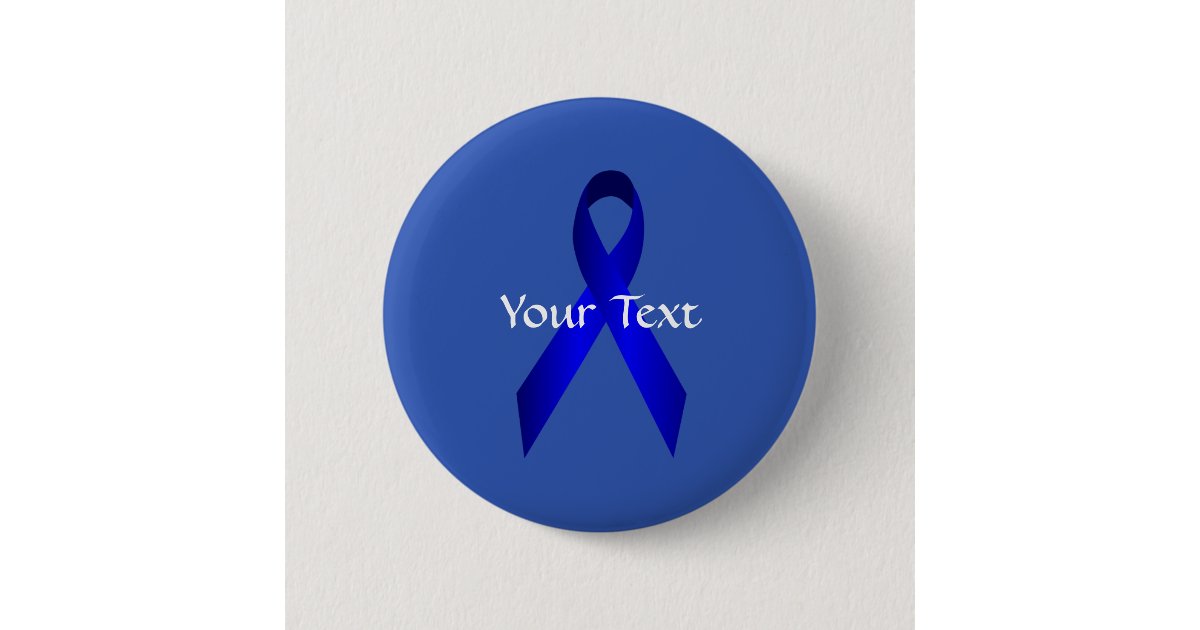 Blue Awareness Ribbon Button Template | Zazzle