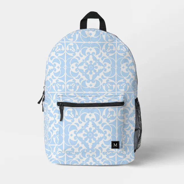 Blue Azulejos Portuguese Spanish Mediterranean Printed Backpack | Zazzle