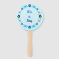 Blue Baby Boy Butterflies and Flowers Baby Shower Hand Fan | Zazzle
