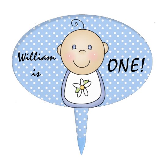 Blue Baby Boy First Birthday Cake Topper | Zazzle.com