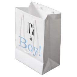 Blue Baby Boy It's a Boy! Baby Shower Party Medium Gift Bag | Zazzle