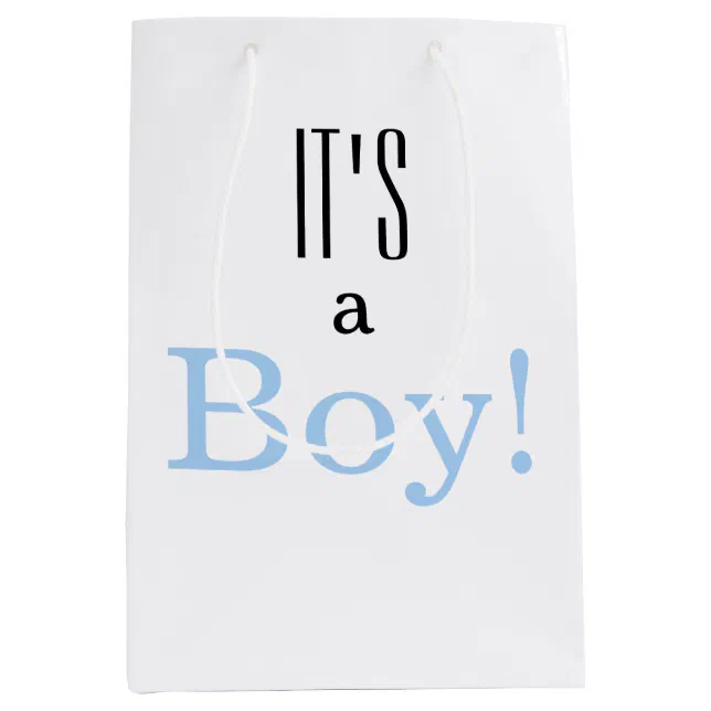 Blue Baby Boy It's a Boy! Baby Shower Party Medium Gift Bag | Zazzle