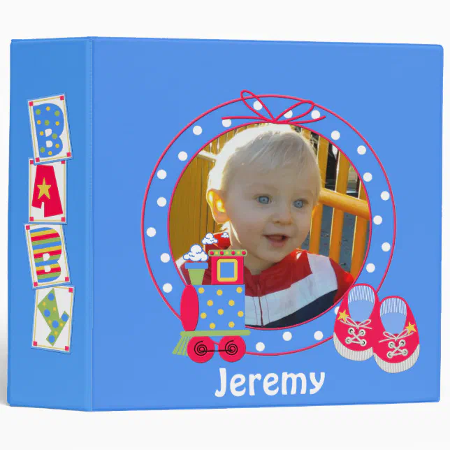 Blue Baby Boy Photo Album Binder | Zazzle