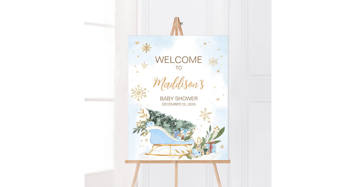 Blue Baby It's Cold Outside Welcome Poster | Zazzle