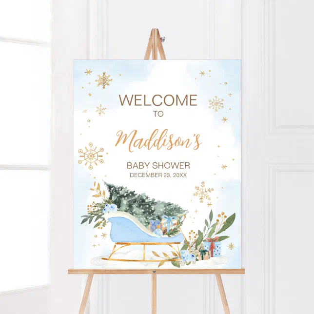 Blue Baby It's Cold Outside Welcome Poster | Zazzle
