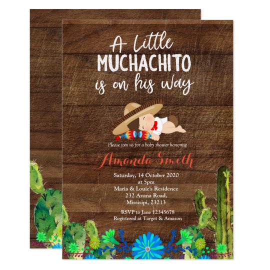 Blue Baby Muchacho Baby Shower Invitation BOY | Zazzle.com