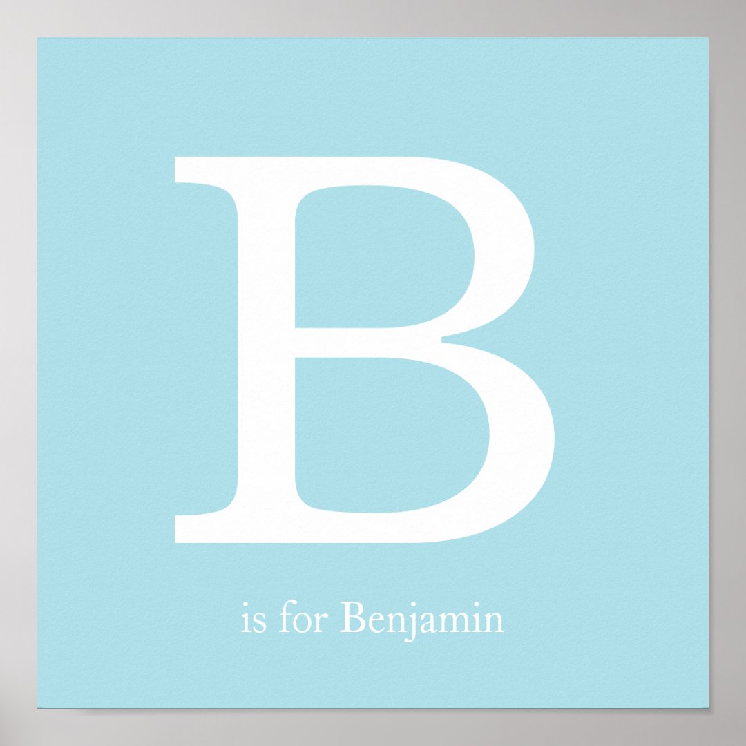 Blue Baby Nursery Monogram Poster | Zazzle