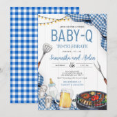 Blue Baby-Q Baby Shower Invitation | Zazzle