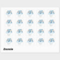 Blue Baby Shoes Baby Shower Square Sticker | Zazzle