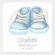 Blue Baby Shoes Baby Shower Square Sticker | Zazzle