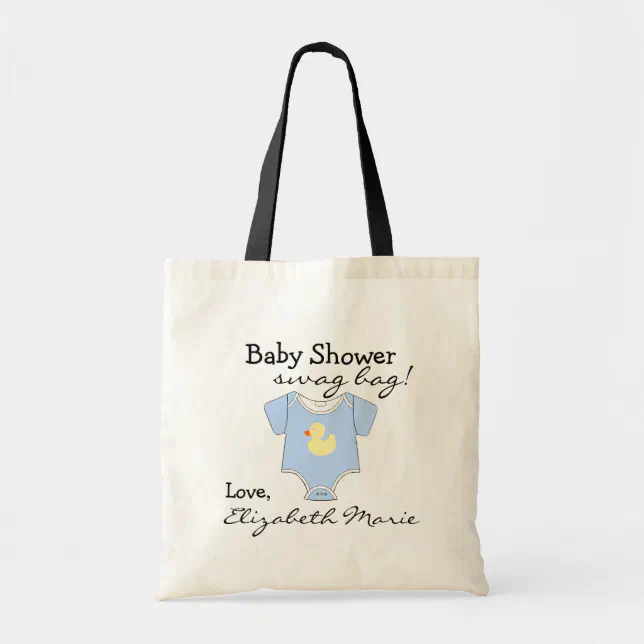 Blue Baby Shower Guest Favor Tote Bag | Zazzle