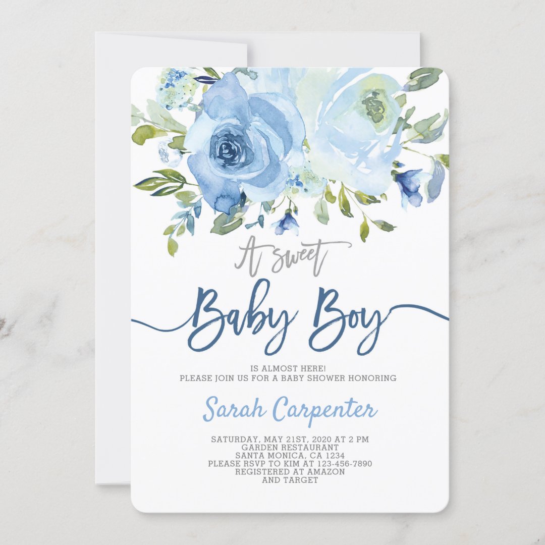 Blue baby shower invitation | Zazzle
