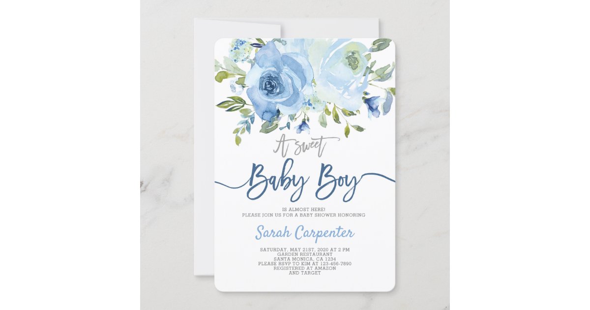 Blue baby shower invitation | Zazzle