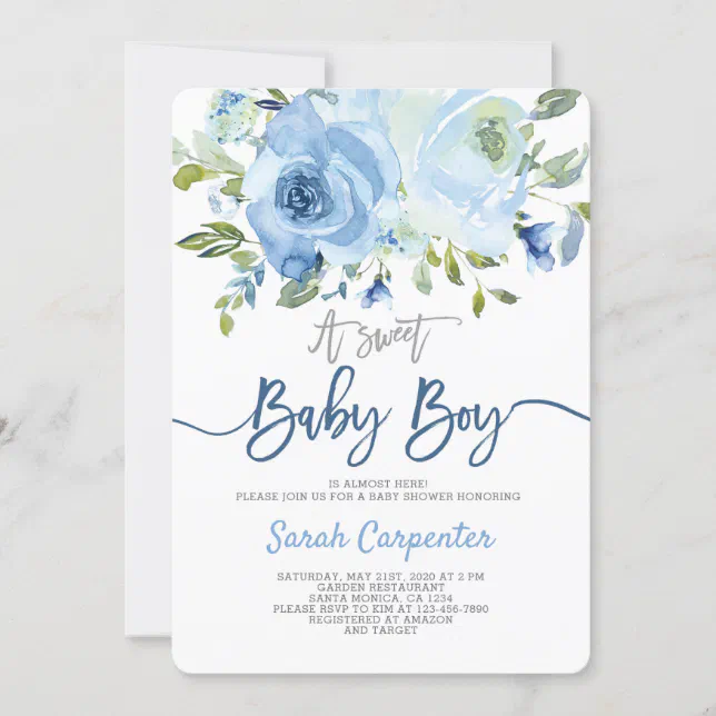 Blue baby shower invitation | Zazzle