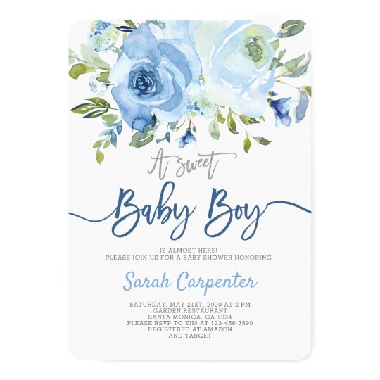 Blue baby shower invitation | Zazzle.com