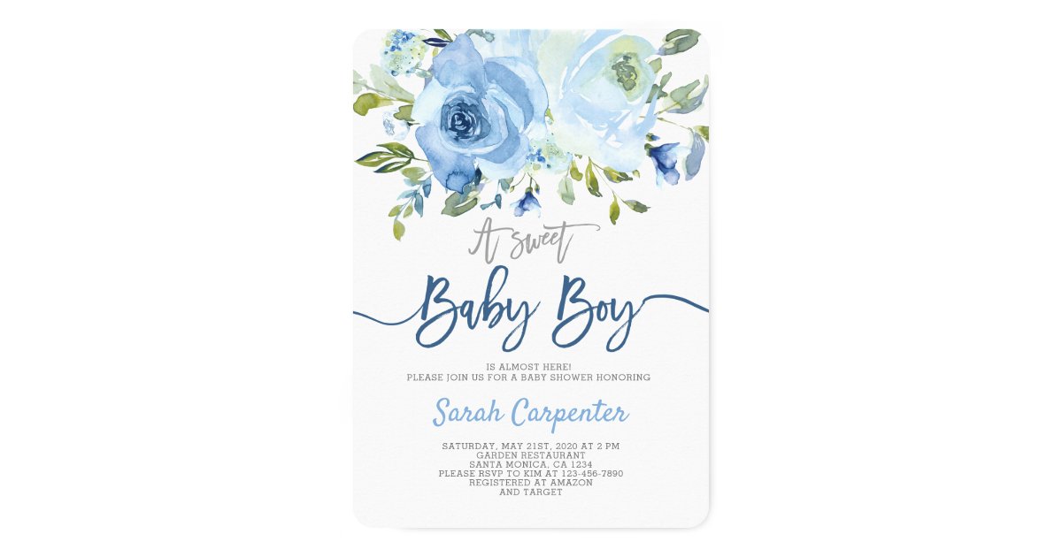 Blue baby shower invitation | Zazzle.com