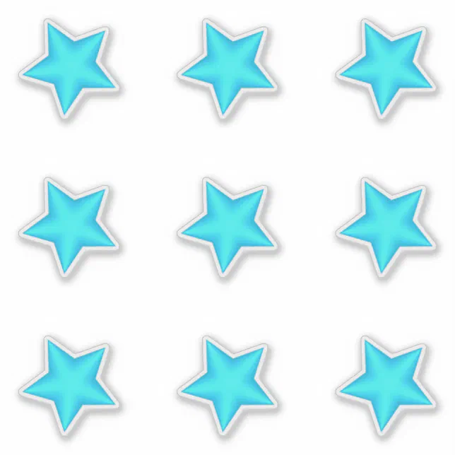 Blue Baby Shower Nine Puffy Stars Sticker | Zazzle