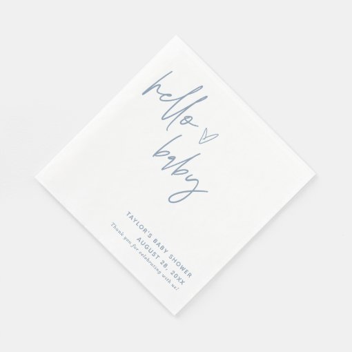 Blue Baby Shower Paper Napkin | Boho Boy Decor | Zazzle