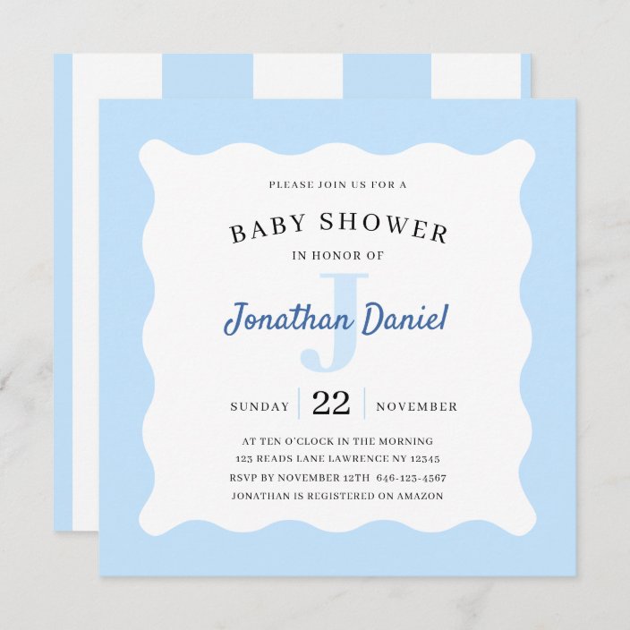 Blue Baby Shower Photo Invitation | Zazzle.com