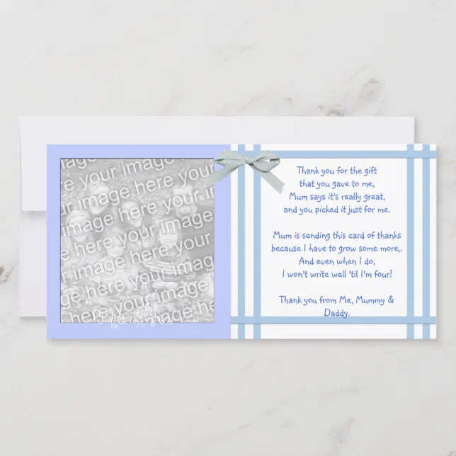 Blue Baby Shower Thank You Card from baby boy | Zazzle