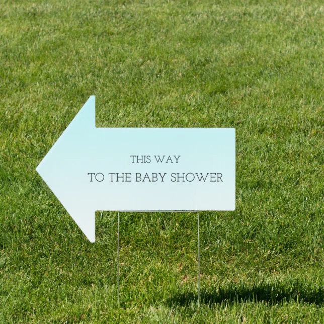 Blue Baby Shower | This Way| Sign | Zazzle