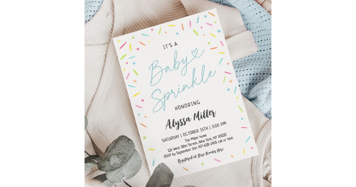 Blue Baby Sprinkle Invitation | Zazzle