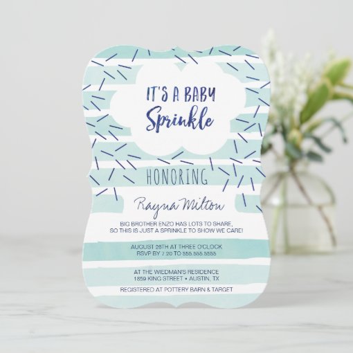 Blue Baby Sprinkle Invitations for a Baby Boy | Zazzle