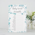 Blue Baby Word Scramble Shower Game | Answer Key | Zazzle