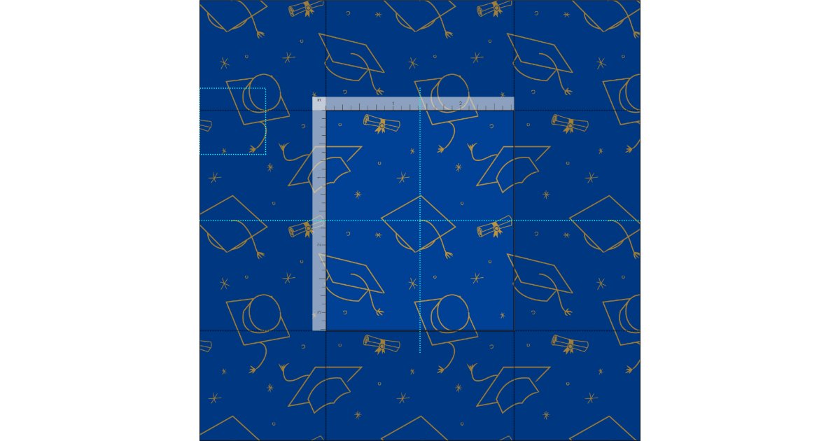 Blue Background Graduation Cap Toss Fabric | Zazzle