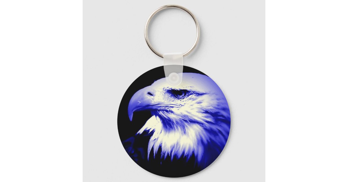Blue Bald Eagle Keychain | Zazzle