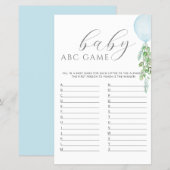 Blue Balloon Baby Shower Game ABC | Zazzle