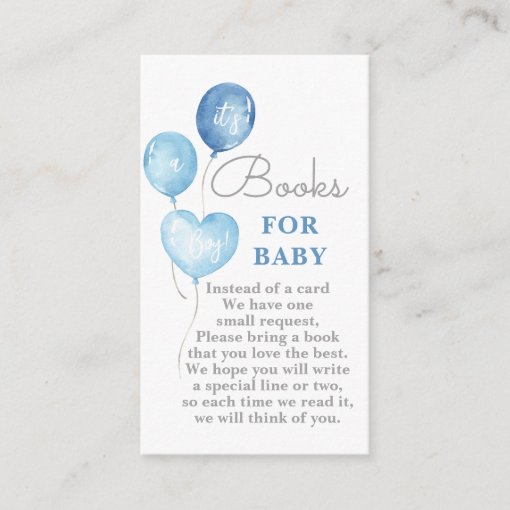 Blue balloons Books for Baby Boy Card | Zazzle