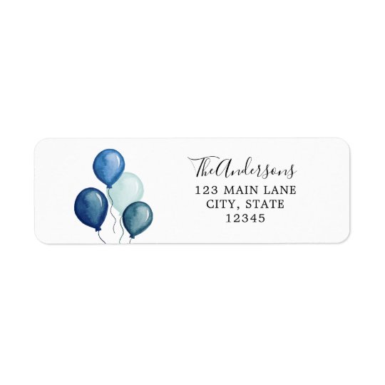 Blue Balloons Label | Zazzle.com