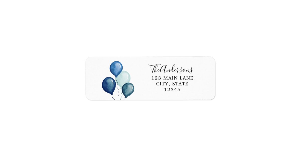 Blue Balloons Label | Zazzle