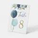 Blue Balloons Table number pedestal sign | Zazzle