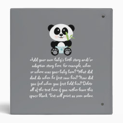 Blue Bamboo Panda in Diapers Baby Photo Album Binder | Zazzle