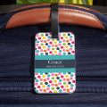 Blue Band Polka Dot Monogram Luggage Tag | Zazzle