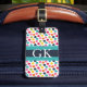 Blue Band Polka Dot Monogram Luggage Tag | Zazzle