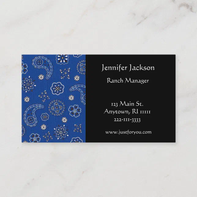 Blue Bandana Business Cards | Zazzle