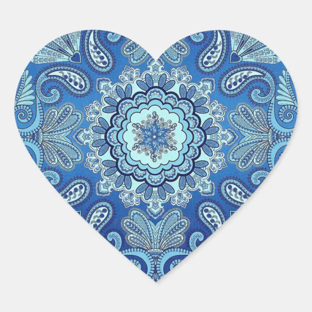 Blue Bandana Country Heart Sticker | Zazzle