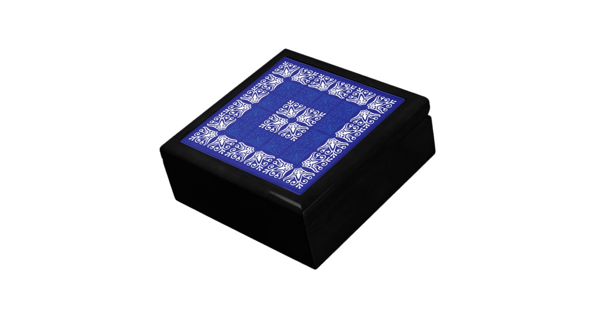 Blue Bandana Design Jewelry Box | Zazzle